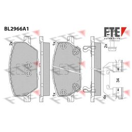 FTE Automotive FTE Bremsbelagsatz, Scheibenbremse 9011210 Vorderachse f&uuml;r JEEP FIAT (GAC FCA)