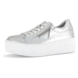 Sneaker Gabor "Sneaker low", Damen, Gr. 42,5, silber, Schuhe Sneaker