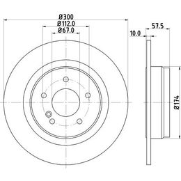 Hella Bremsscheibe 8dd355114211 300mm 10mm f&uuml;r Mercedes (BBDC)