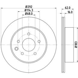 Hella Bremsscheibe 8dd355118711 292mm 16mm f&uuml;r RENAULT (DFAC) NISSAN SAMSUNG PORSCHE TOYOTA (FAW)