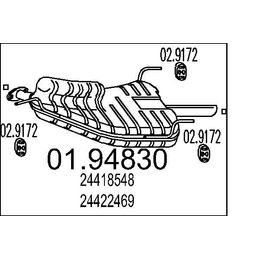MTS MARKENTECHNIKSERVICEGMBH & CO. KG MTS Endschalld&auml;mpfer 0194830 f&uuml;r Opel