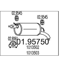 MTS MARKENTECHNIKSERVICEGMBH & CO. KG MTS Endschalld&auml;mpfer 0195750 f&uuml;r Ford VW