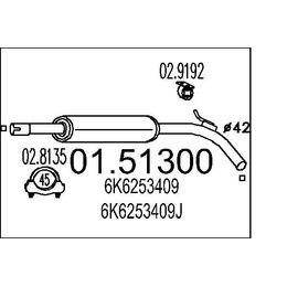 MTS MARKENTECHNIKSERVICEGMBH & CO. KG MTS Mittelschalld&auml;mpfer 0151300 f&uuml;r SEAT VW
