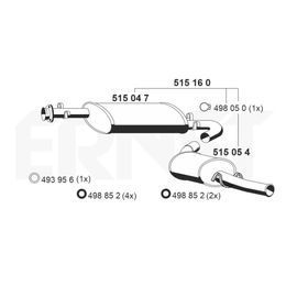 Ernst Endschalld&auml;mpfer Set 515160 f&uuml;r Fiat Citro&euml;n Peugeot