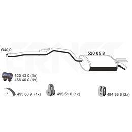 Ernst Endschalld&auml;mpfer 520058 f&uuml;r RENAULT