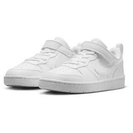 Sneaker Nike SPORTSWEAR "COURT BOROUGH LOW RECRAFT (PS)", M&auml;dchen, Gr. 35, wei&szlig; (wei&szlig;, wei&szlig;), Synthetik, Textil, Schuhe Sneaker, Design auf den Spuren des Air Force 1, f&uuml;r Kinder