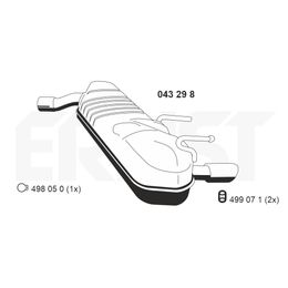 Ernst Endschalld&auml;mpfer 043298 f&uuml;r Opel GM