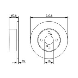 Bosch Bremsscheibe 0986479t96 voll 240mm 10mm f&uuml;r TOYOTA