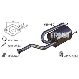 Ernst Endschalld&auml;mpfer 680080 f&uuml;r HONDA