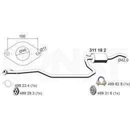 Ernst Mittelschalld&auml;mpfer 311182 f&uuml;r Ford MAZDA