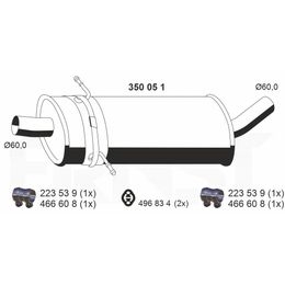 Ernst Mittelschalld&auml;mpfer 350051 f&uuml;r MERCEDES-BENZ