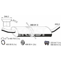 Ernst Mittelschalld&auml;mpfer 350013 f&uuml;r Mercedes
