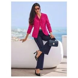 Jackenblazer Heine "Boucl&eacute;-Blazer", Damen, Gr. 40, fuchsia, rot, meliert, 100% Polyester, Blazer