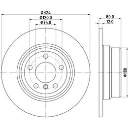 Hella Bremsscheibe 8dd355127651 324mm 12mm f&uuml;r BMW
