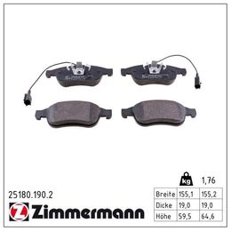 Zimmermann Bremsbelagsatz, Scheibenbremse 251801902 Vorderachse f&uuml;r FIAT