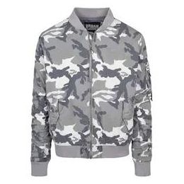 Bomberjacke Urban Classics "Urban Classics Herren Vintage Camo Cotton Bomber Jacket", Herren, Gr. M, snowcamo, 100% Baumwolle, mehrfarbig, normal, amerikanischer Ausschnitt, Jacken Bomberjacke