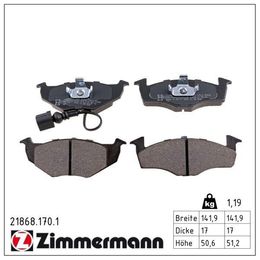 Zimmermann Bremsbelagsatz, Scheibenbremse 218681701 Vorderachse f&uuml;r VAG