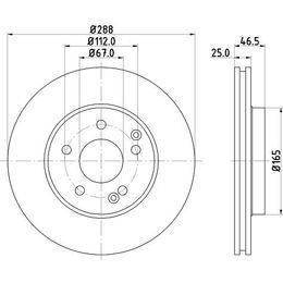 Hella Bremsscheibe 8dd355127551 288mm 25mm f&uuml;r Mercedes