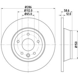 Hella Bremsscheibe 8dd355113841 286mm 12mm f&uuml;r VW