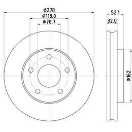 Hella Bremsscheibe 8dd355106011 278mm 32mm f&uuml;r Vaughall GM BUICK