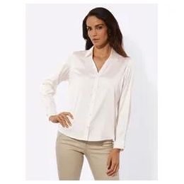 CR&Eacute;ATION L Satinbluse CREATION L, Damen, Gr. 46, ecru, 97% Polyester, 3% Elasthan, unifarben, V-Ausschnitt, Blusen