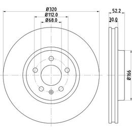 Hella Bremsscheibe 8dd355113911 320mm 30mm f&uuml;r Audi (FAW) VW (SVW)