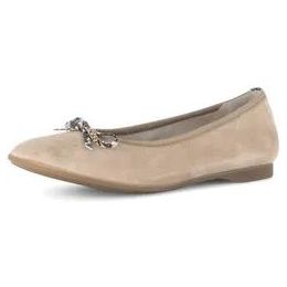 Ballerina Gabor "Eleganter Ballerina", Damen, Gr. 40,5, beige, Schuhe Ballerina