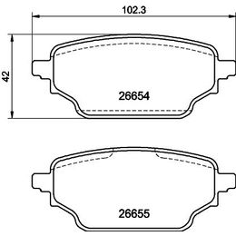 Hella Bremsbelagsatz, Scheibenbremse 8db355046001 Hinterachse f&uuml;r NISSAN RENAULT