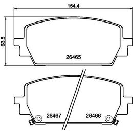 Hella Bremsbelagsatz, Scheibenbremse 8db355044331 Vorderachse f&uuml;r HYUNDAI GENESIS KIA