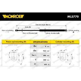 Monroe Gasfeder, Koffer-/Laderaum 11356475 f&uuml;r Ford