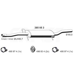 Ernst Mittelschalld&auml;mpfer 385053 f&uuml;r Mercedes