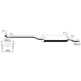 VEGAZ Mittelschalld&auml;mpfer ms484 f&uuml;r Mercedes
