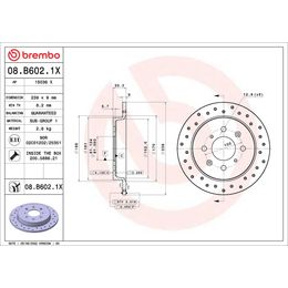 Brembo Bremsscheibe 08.B602.1X Gelocht 239mm 9mm f&uuml;r HONDA (GAC)