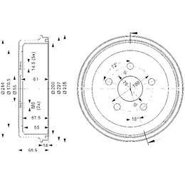ATE Bremstrommel 24022000221 f&uuml;r TOYOTA