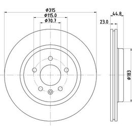 Hella Bremsscheibe 8dd355132181 315mm 23mm f&uuml;r Vaughall Opel