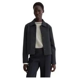 Marc O'Polo Jerseyblazer MARC O'POLO "aus Organic Cotton-Mix", Damen, Gr. 44, deep night blau, Jersey, Obermaterial: 88% Baumwolle, 12% Polyester, unifarben, regular fit, normaler Saum, Blazer