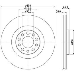 Hella Bremsscheibe 8dd355134801 330mm 28mm f&uuml;r ALFA ROMEO