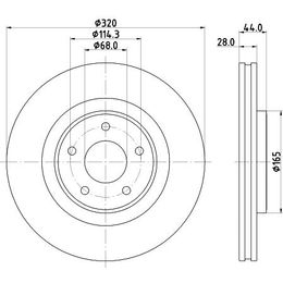 Hella Bremsscheibe 8dd355125341 320mm 28mm f&uuml;r SAMSUNG NISSAN