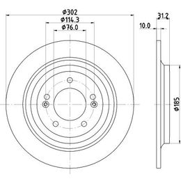 Hella Bremsscheibe 8dd355126681 302mm 10mm f&uuml;r HYUNDAI (BEIJING) KIA