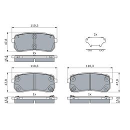 Bosch Bremsbelagsatz, Scheibenbremse 0986494971 f&uuml;r KIA