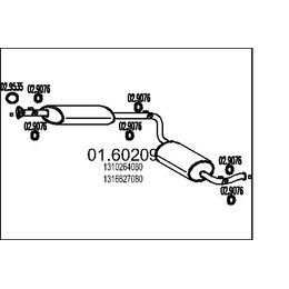 MTS MARKENTECHNIKSERVICEGMBH & CO. KG MTS Endschalld&auml;mpfer 0160209 f&uuml;r Fiat Peugeot Citro&euml;n