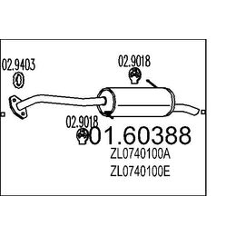 MTS MARKENTECHNIKSERVICEGMBH & CO. KG MTS Endschalld&auml;mpfer 0160388 f&uuml;r MAZDA