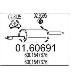 MTS MARKENTECHNIKSERVICEGMBH & CO. KG MTS Endschalld&auml;mpfer 0160691 f&uuml;r DACIA