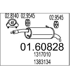 MTS MARKENTECHNIKSERVICEGMBH & CO. KG MTS Endschalld&auml;mpfer 0160828 f&uuml;r Ford