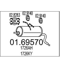 MTS MARKENTECHNIKSERVICEGMBH & CO. KG MTS Endschalld&auml;mpfer 0169570 f&uuml;r Citro&euml;n Peugeot
