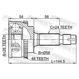 FEBEST Gelenksatz, Antriebswelle 0110nlp10a48 Vorderachse f&uuml;r TOYOTA