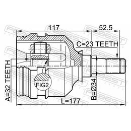 FEBEST Gelenksatz, Antriebswelle 0111190ukp Vorderachse f&uuml;r TOYOTA