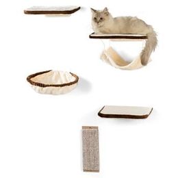 Rohrschneider &reg; Katzen-Kletterwand 6-teilig beige-braun