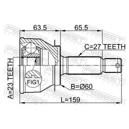 FEBEST Gelenksatz, Antriebswelle 1210006 Vorderachse f&uuml;r MITSUBISHI HYUNDAI