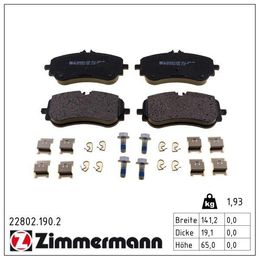 Zimmermann Bremsbelagsatz, Scheibenbremse 228021902 Hinterachse f&uuml;r MAN VW
